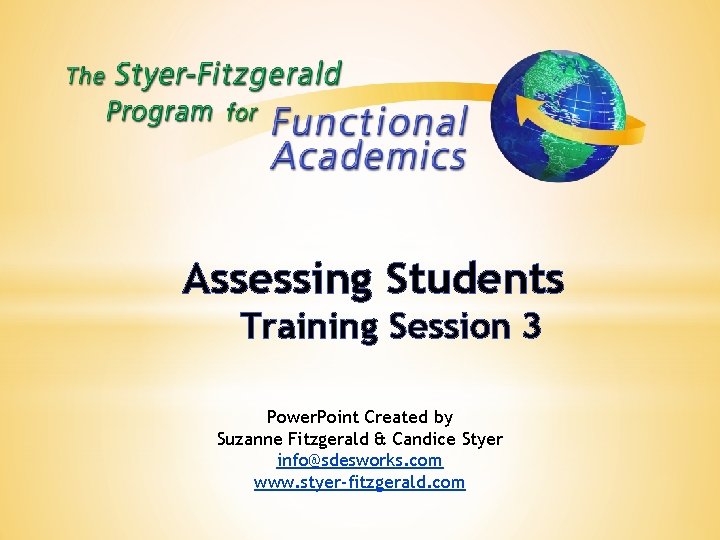 Assessing Students Training Session 3 Power Point Created