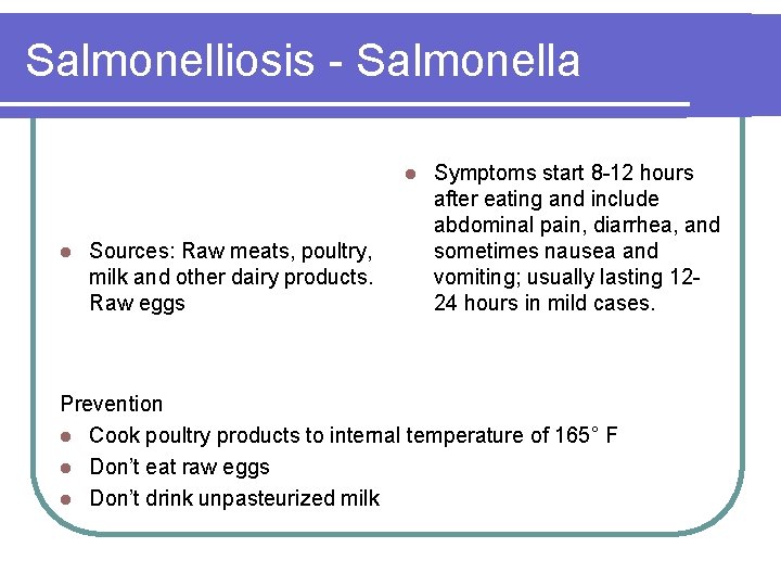Food Borne Illness Sources Symptoms and Prevention Standard