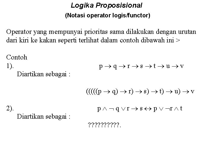 ILMU KOM PUTER FAK MIPA UGM Logika Informasi