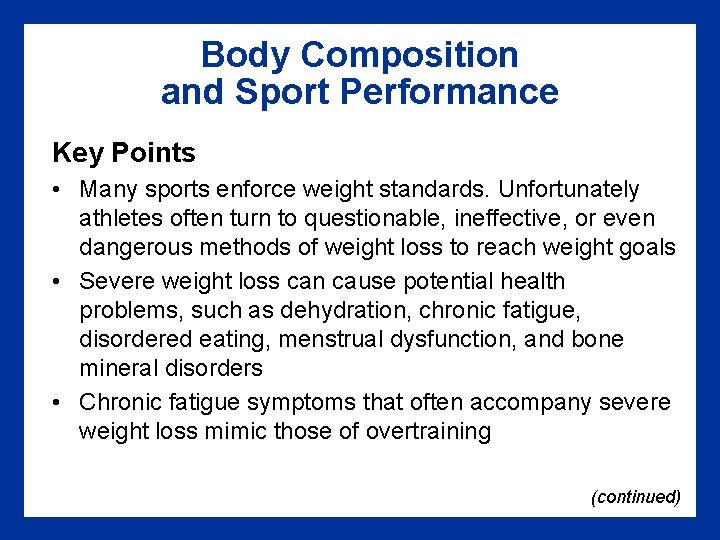 chapter 14 Body Composition and Nutrition for Sport