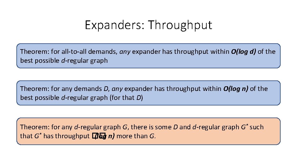 Expanders as Datacenter Topologies Michael Dinitz Michael Schapira