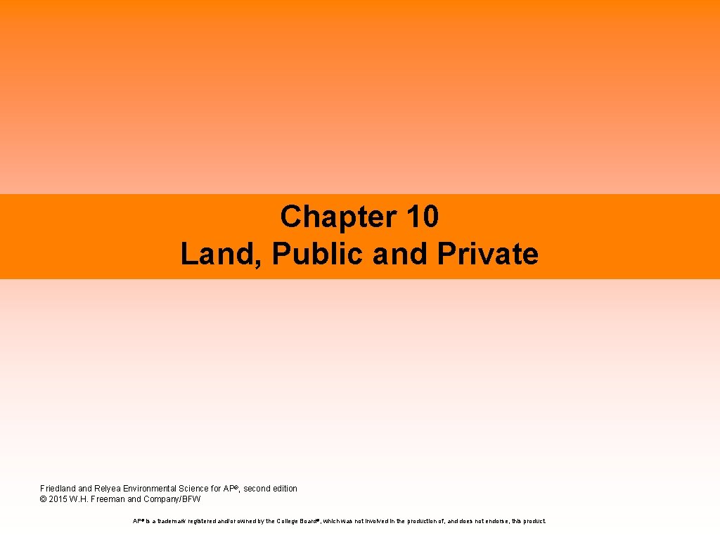 Chapter 10 Land Public and Private Friedland Relyea