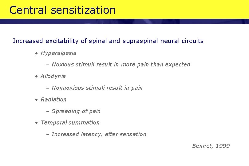 Chronic Widespread Pain Joost Dekker Department of Rehabilitation