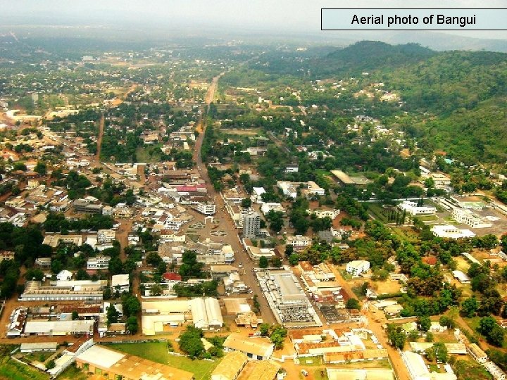 Aerial photo of Bangui Ubangi river near Bangui