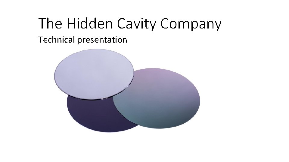 The Hidden Cavity Company Technical presentation Who are