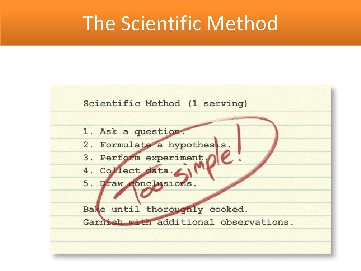 Planning and Conducting Scientific Investigations The Scientific Method