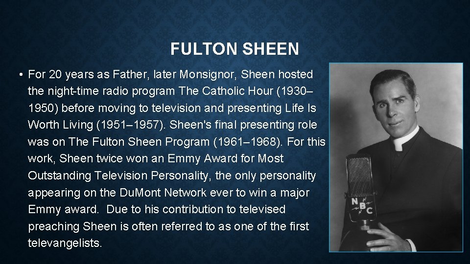 ARCHBISHOP FULTON SHEEN ON THE MEANING OF THE