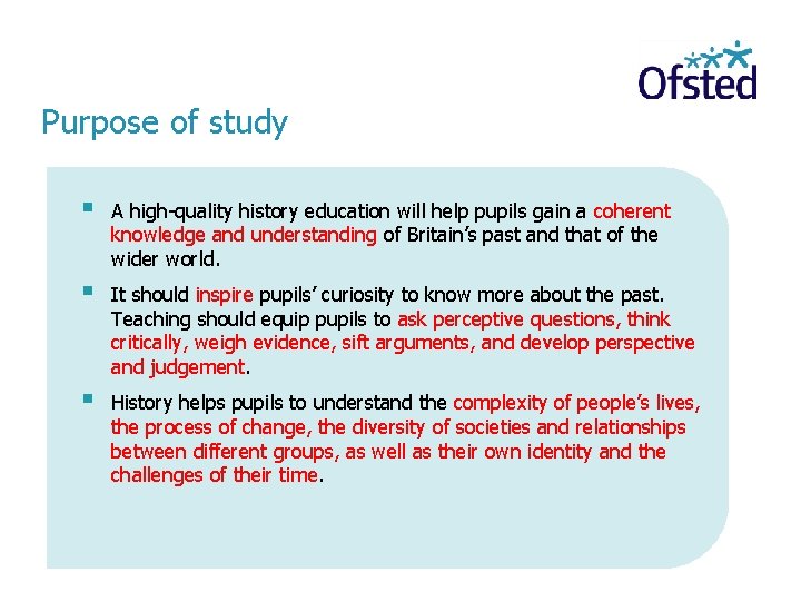 History in schools learning from the past planning