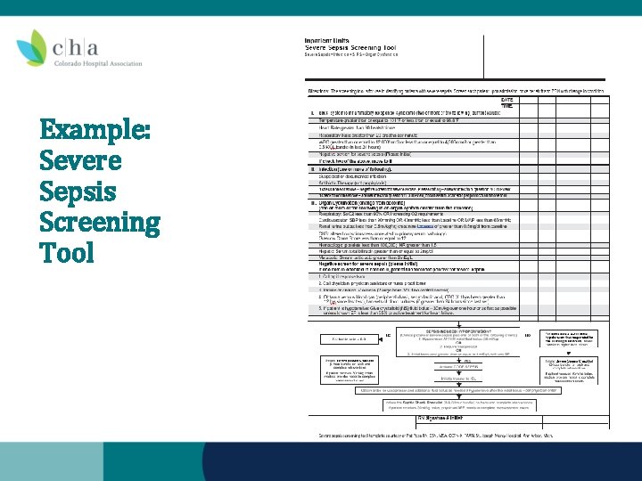 Sepsis Overview Colorado Hospital Association 2019 CHA Objectives