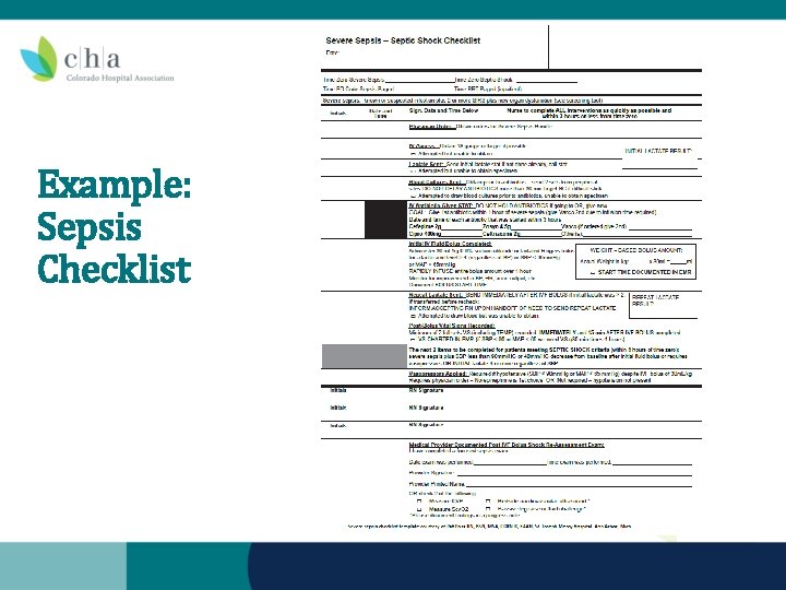 Sepsis Overview Colorado Hospital Association 2019 CHA Objectives