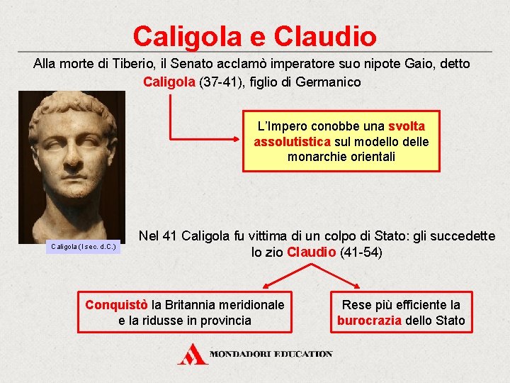 I primi due secoli dellImpero Il consolidamento dellImpero