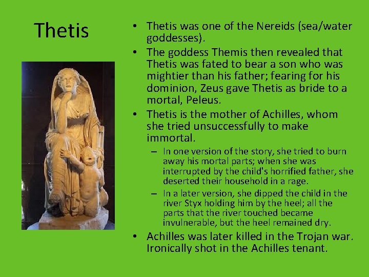 The Greek Pantheon Intro to the Iliad What