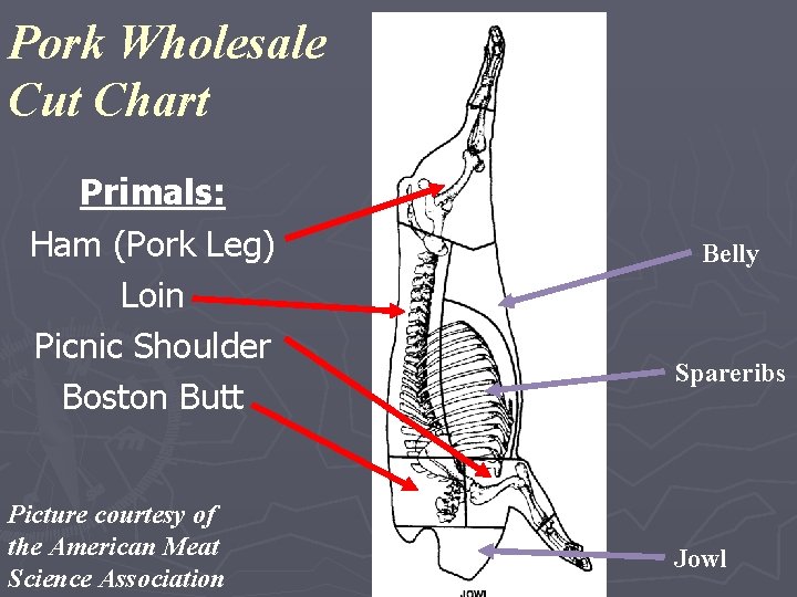 Retail Meat Identification Purpose To educate and expose