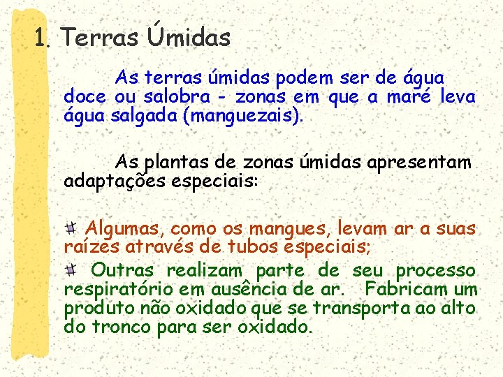 DRENAGEM PARA AGRICULTURA 1 Terras midas wetlands As