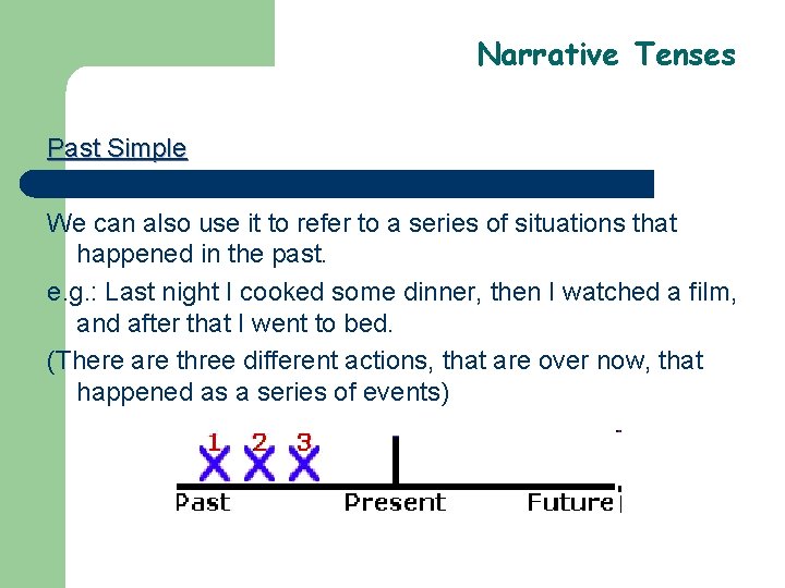 NARRATIVE TENSES How do they work English Department