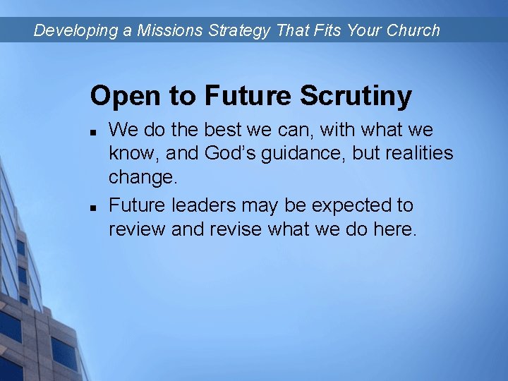 Developing a Missions Strategy That Fits Your Church