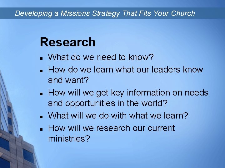 Developing a Missions Strategy That Fits Your Church