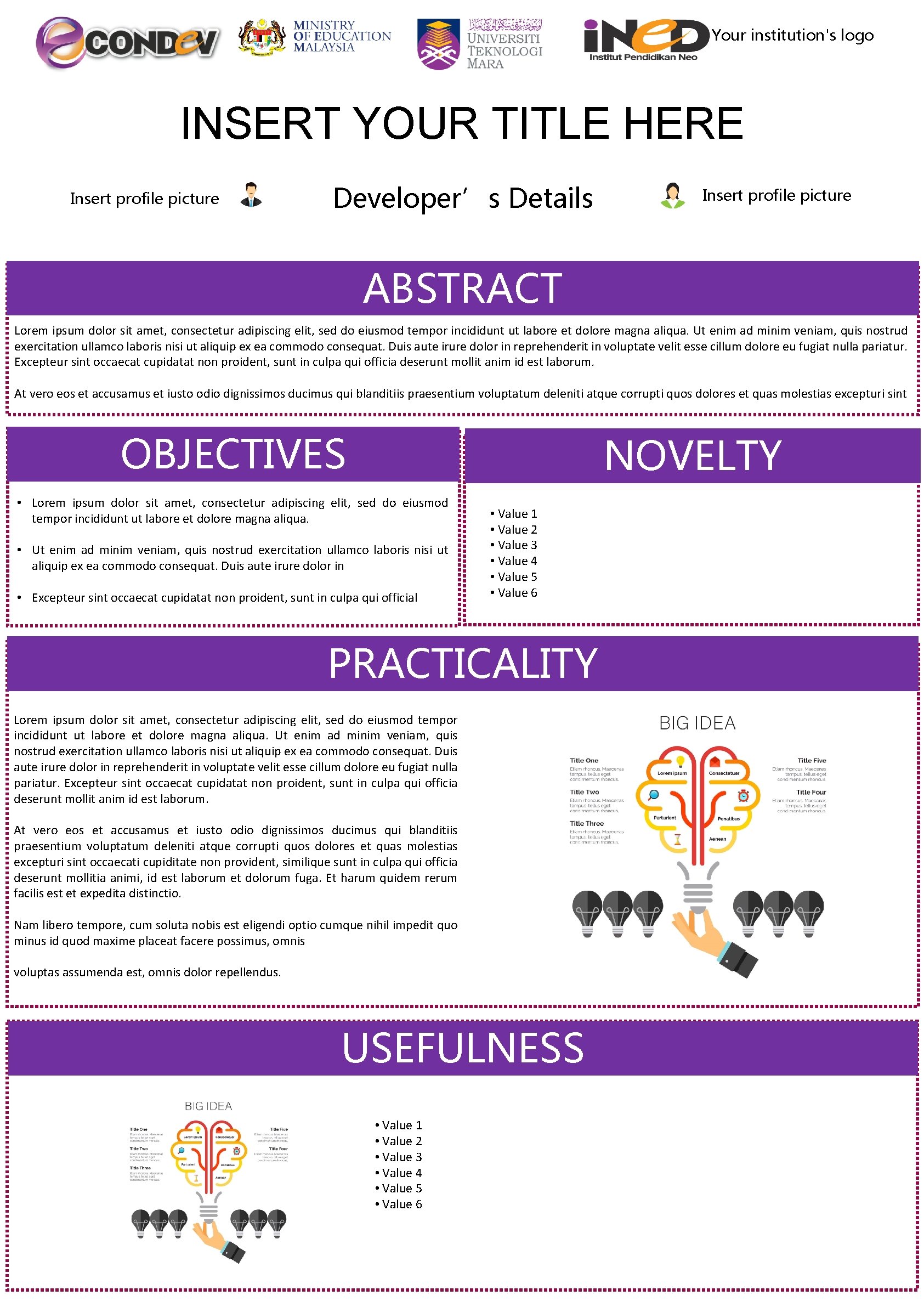 Your institutions logo INSERT YOUR TITLE HERE Insert