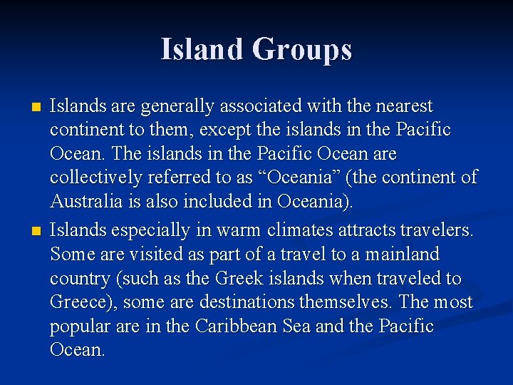 Chapter 3 Continents Countries and Capitals Objective understanding