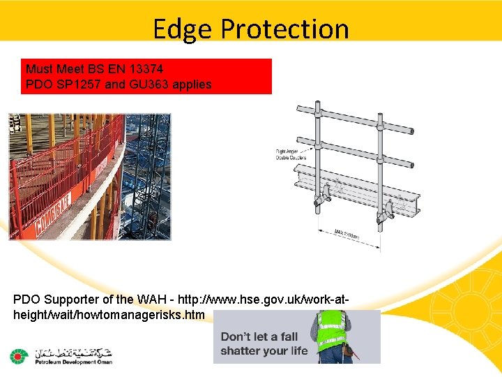 Safety Moment PDO Latest Fall from Height Incident