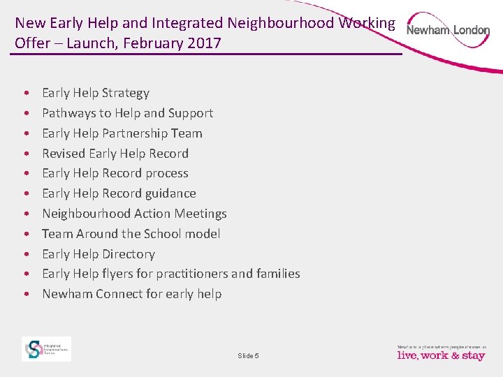 Early Help Partnership and Integrated Neighbourhood Working update