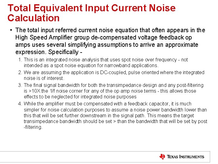 Texas Instruments High Speed Amplifiers Simple Transimpedance Designs