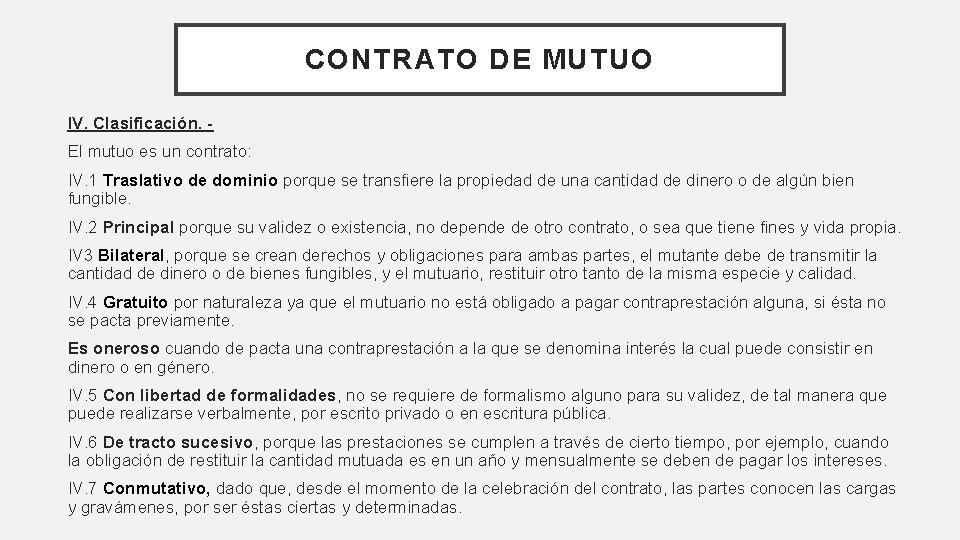 ESTUDIO LEGAL DEL CONTRATO DE MUTUO Y COMODATO