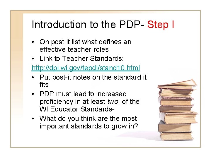 Introduction to the PDP Step I On post
