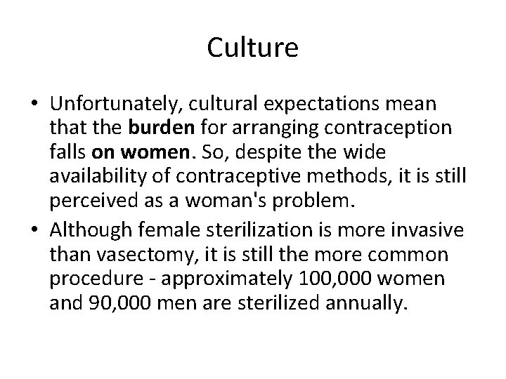 Cultural Aspects of Contraception By Dr Sadaf Cheema