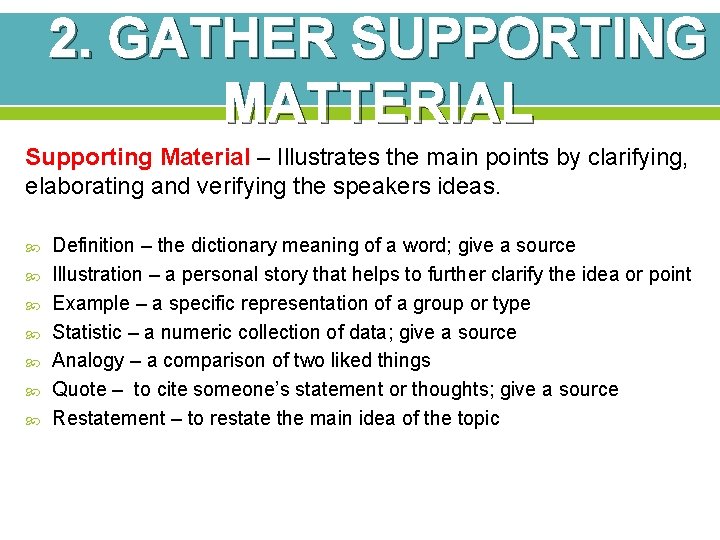 INFORMATION SPEECH How to write the information speech