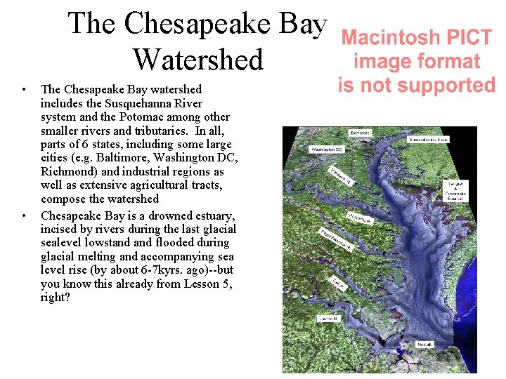 Coastal Ecosystems Saving Chesapeake Bay Note the highest