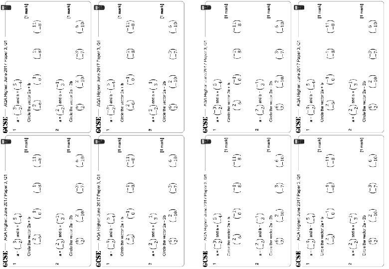 Vectors Substitution Higher GCSE Questions AQA These questions