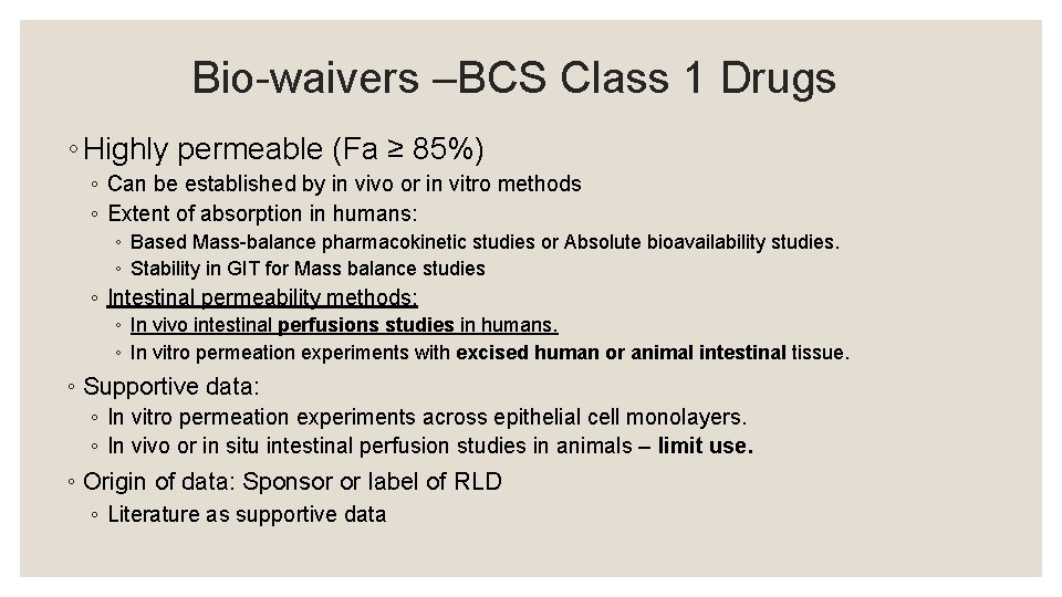BCS BASED WAIVER HARMONIZATION Loice Kikwai Ph D
