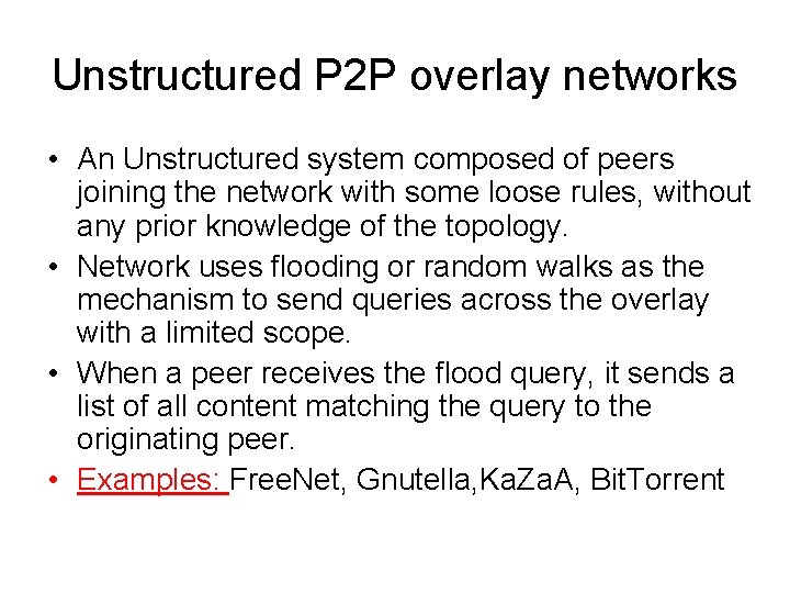 PeertoPeer Overlay Networks Outline Overview of P 2