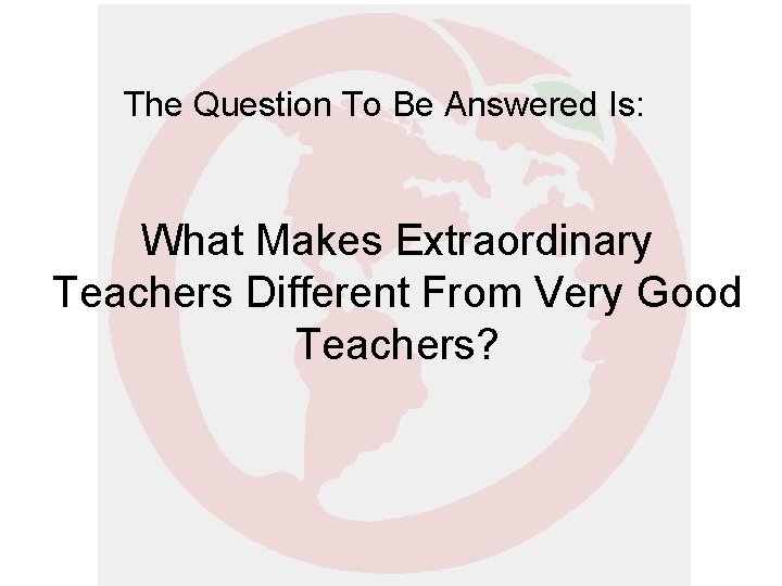 Differences That Make A Difference Defining the Extraordinary