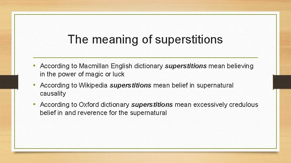 Superstitions and signs in the UK and in
