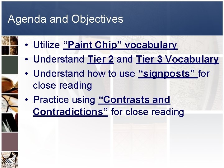 Vocabulary and Close Reading March Early Release 2013