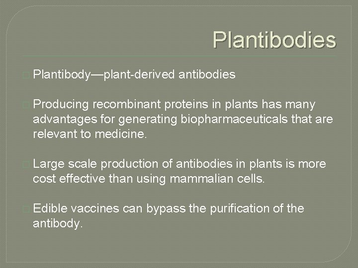 Plantibodies and Edible Vaccines TobaccoDerived HIVNeutralizing ...