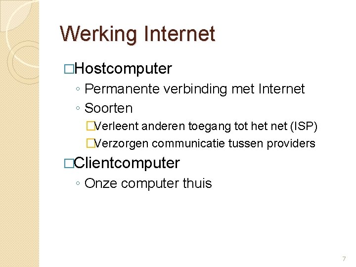 Internet Herman Van den Borre 1 Inhoud cursus