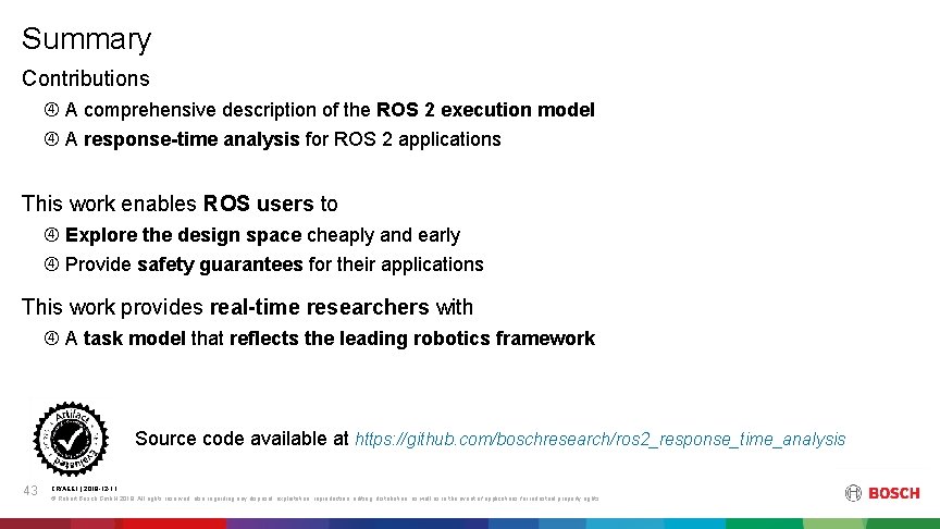ResponseTime Analysis of ROS 2 Processing Chains under