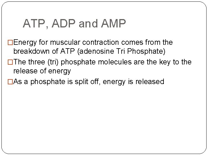 Exercise physiology Intro The very basis of exercise
