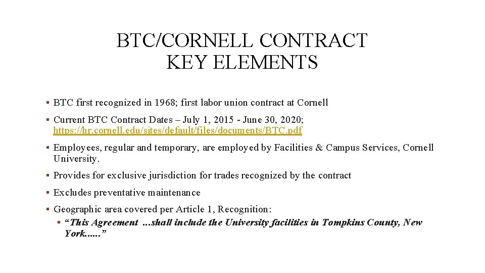 BTC CORNELL CONTRACT BASIC TRAINING WELCOME Todays Presenters