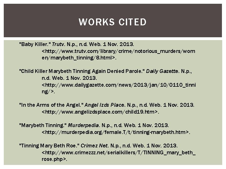 SERIAL KILLER MARYBETH TINNING Brooke Aughenbaugh and Jordan