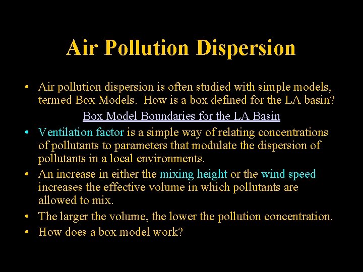 NATS 101 Lecture 31 Air Pollution Meteorology AMS