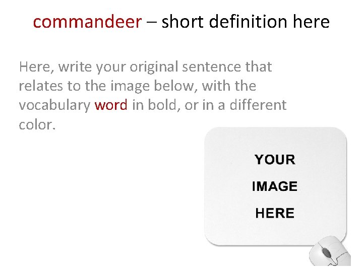 English One Vocabulary 1 Here place your name