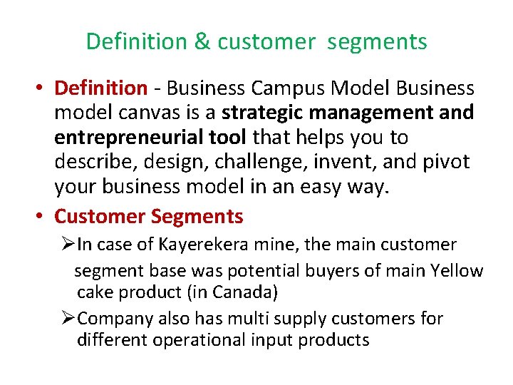 BUSINESS CAMPUS MODEL AS APPLIED TO URANIUM MINING
