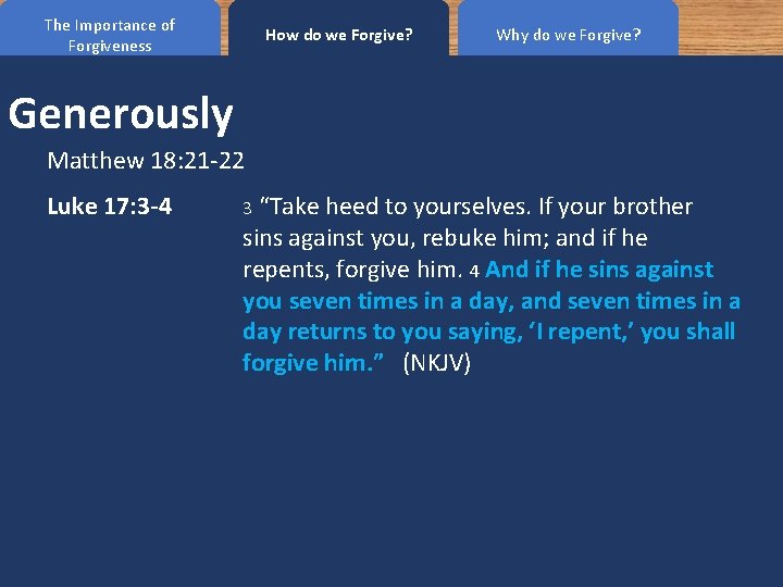 Forgiveness as the Bible Teaches The Importance of