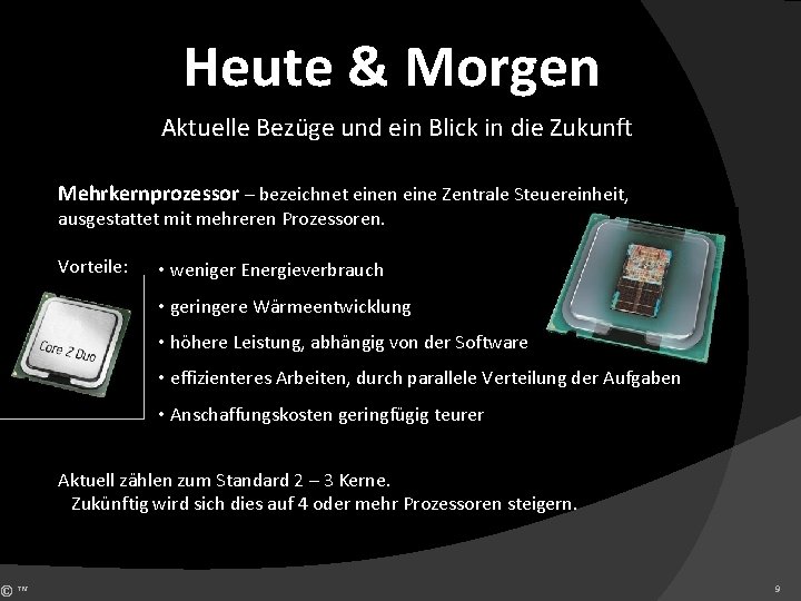 CPU ZENTRALEINHEIT Aufbau und Funktionsweise Ein Vortrag von