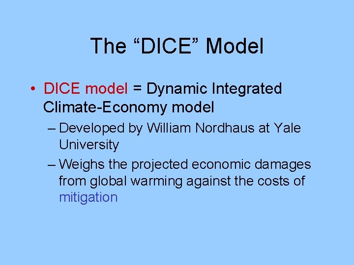 Chapter 16 Future Climate Part 3Economics and energy