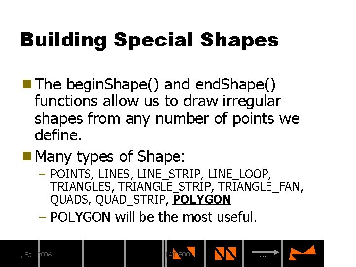 IAT 800 Lab 2 Polygons Transformations and Arrays